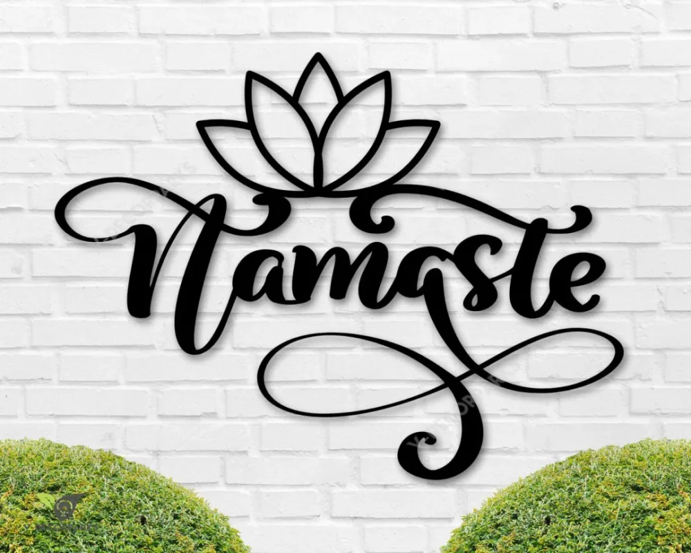 Namaste Sign, Metal Namaste Sign, Yoga Studio Decor, Namaste Wall Art ...