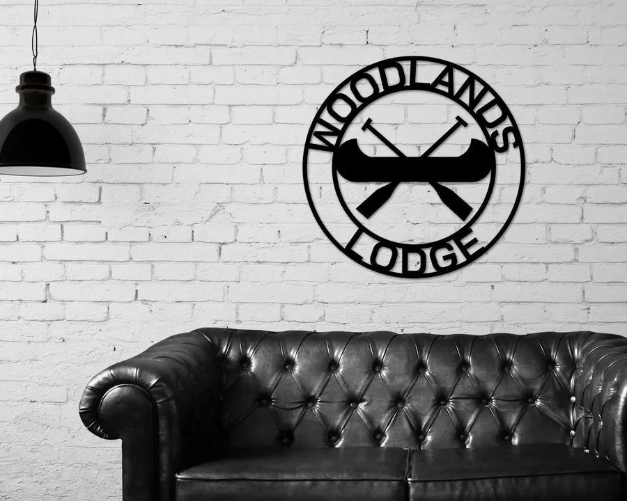 Canoe Sign, Personalized Canoe Sign, Metal Canoe Sign, Lake House Cabin ...