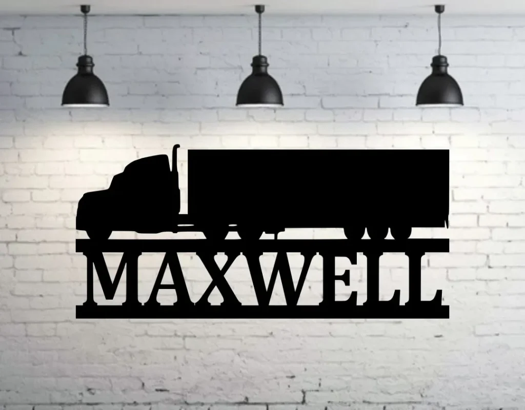 Custom Truck Driver Name Sign, Semi Truck Wall Sign, Tractor Trailer ...