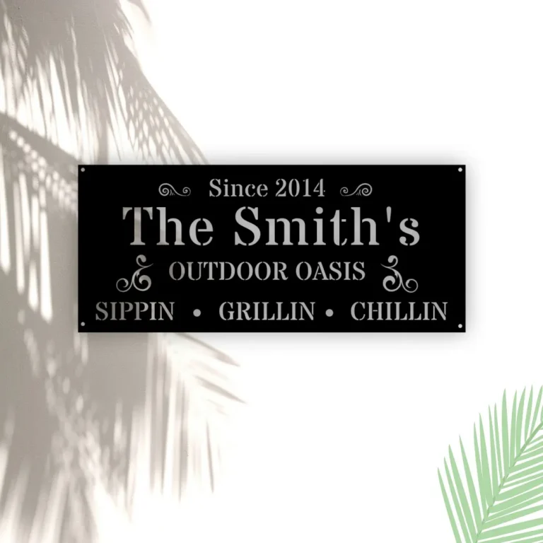 Metal Outdoor Oasis Sign, Metal Swimming Pool Sign, Metal Backyard Sign ...