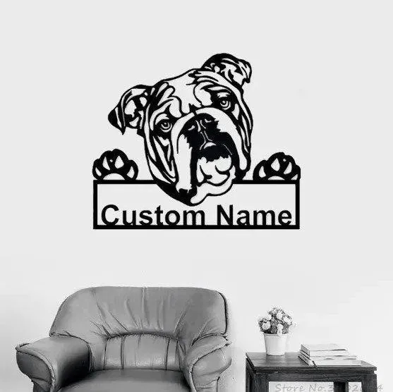 English Bulldog Metal Sign, English Bulldog Sign, Dog Lover Sign ...