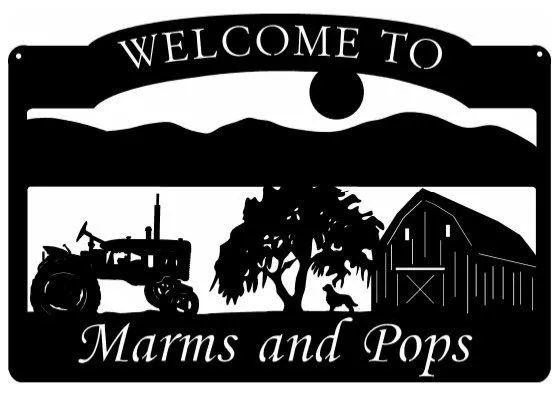 Metal Farm Sign, Mountain, Tractor, Barn Sign, Metal Wall Art, Metal ...
