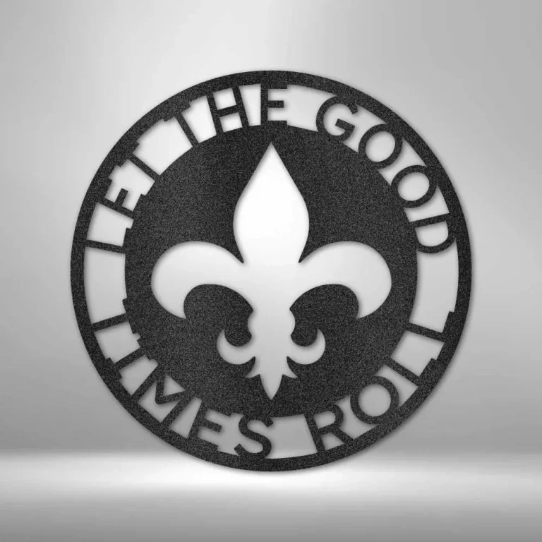 Fleur De Lis Ring Monogram - Steel Sign | Nalaprint