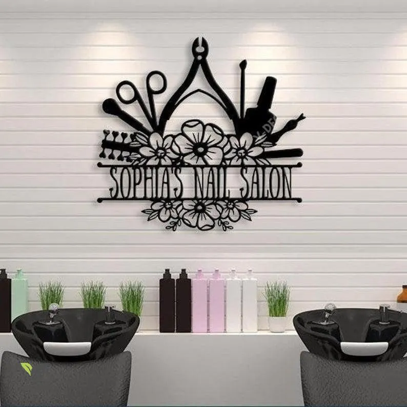 Personalized Nail Salon Metal Sign, Nail Tools Sign, Nail Shop Decor ...