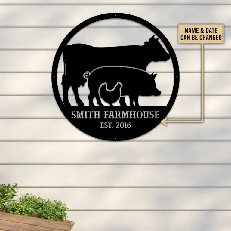 Customized Farm Metal Wall Art, Farmhouse Decor, Farmhouse Wall Decor ...