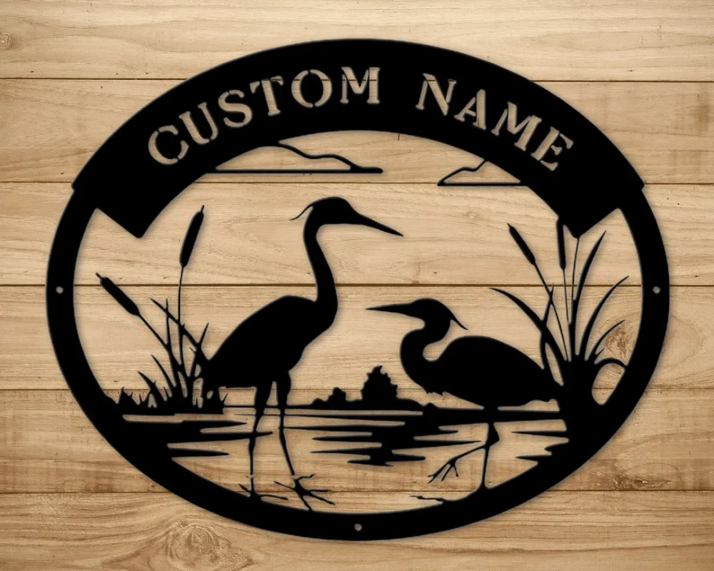 Herons Metal Monogram - Herons River Life Sign - Scenery Wall Art ...