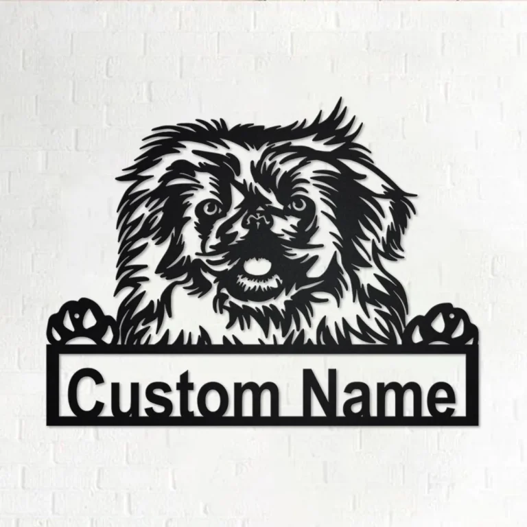 Custom Pekingese Dog Metal Wall Art, Personalized Pekingese Name Sign ...