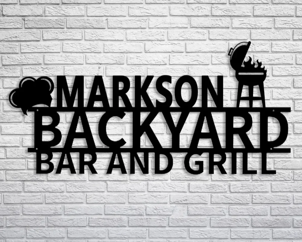 Personalized Bbq Sign - Backyard Bbq Sign - Outdoor Kitchen Sign ...