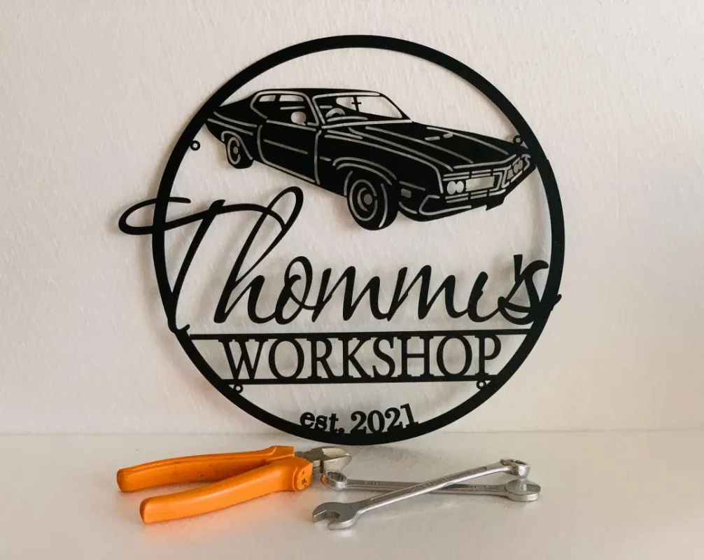 Personalized Workshop Name Sign Custom Garage Est Sign Gift For Dad ...