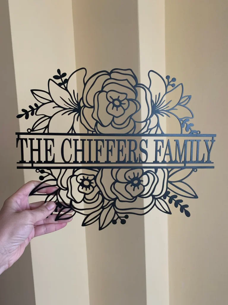 Personalized Family Name Sign Custom Flower Garden Metal Wall Art ...