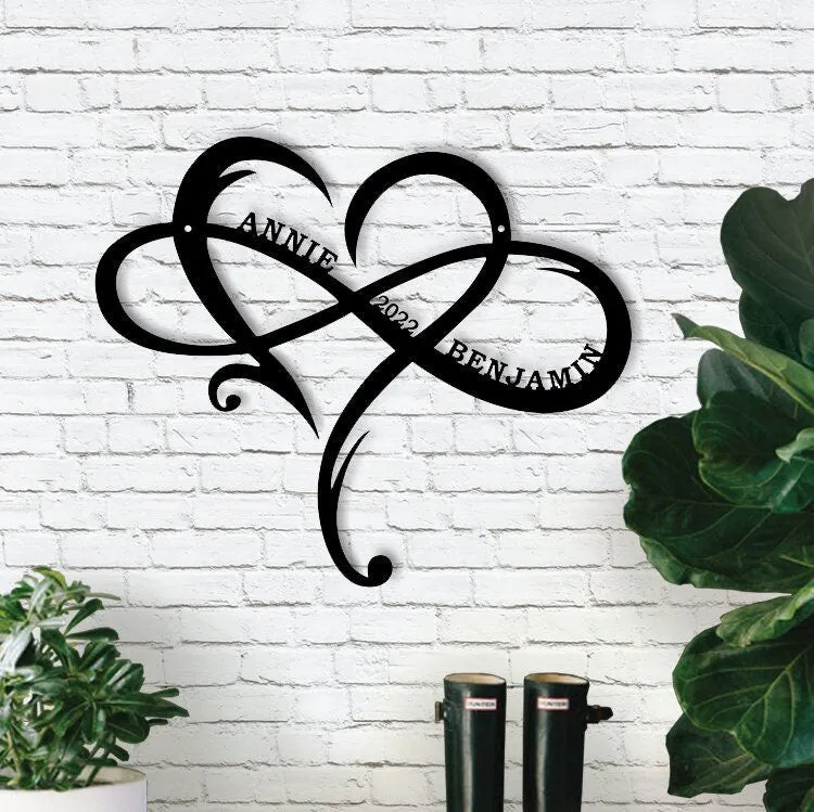 Personalized Infinity Metal Sign - Wedding Gift Signs - Metal Wall Art ...