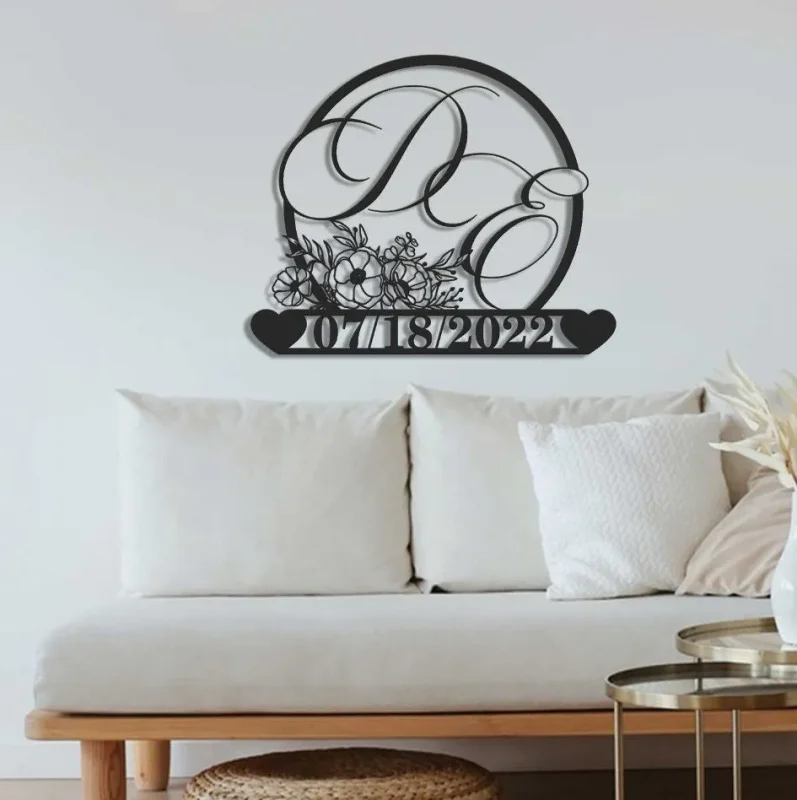 Custom Monogram Metal Sign, Wedding Metal Sign, Couple Gift ...