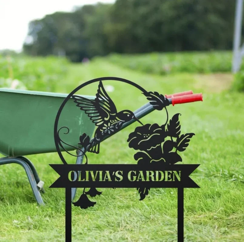 Custom Hummingbird Metal Sign, Hummingbird Family Name Sign ...