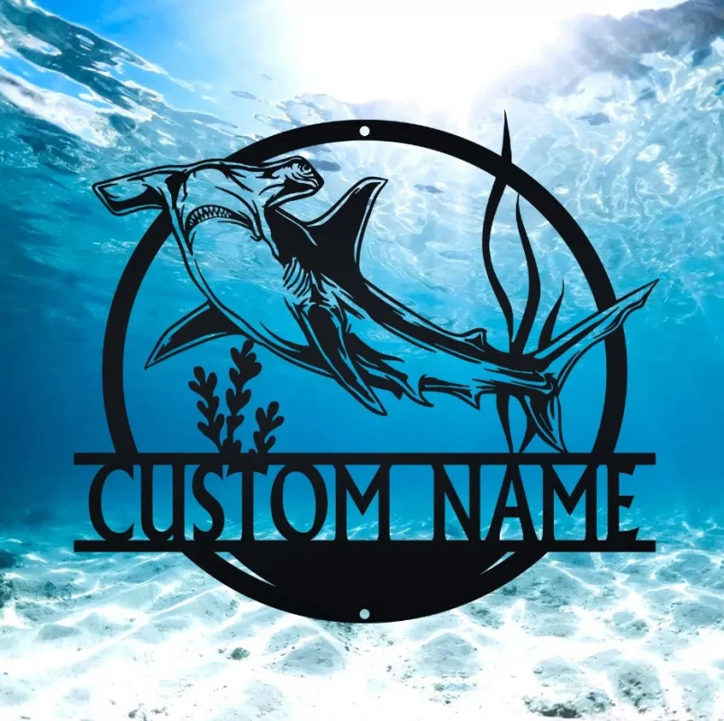 Custom Hammerhead Shark Metal Wall Decor, Shark Metal Sign Hammerhead ...