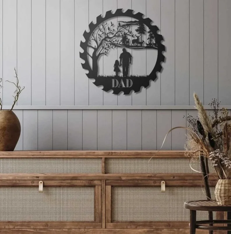Custom Father And Daughter With Tree Metal Wall Art, Father And ...