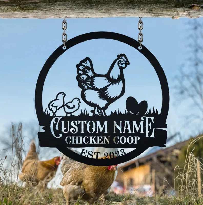 Personalized Chicken Coop Sign Name, Hen House Sign, Chicken Coop Wall ...