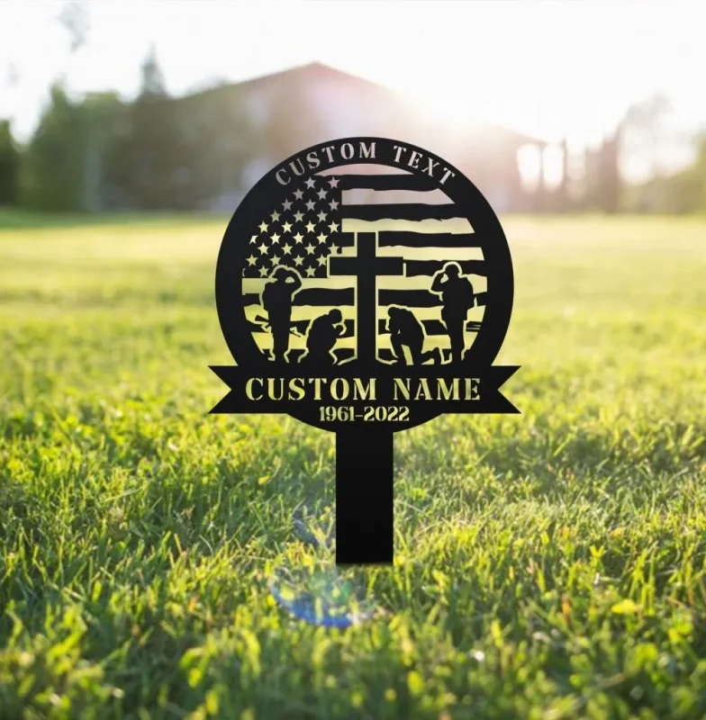 In Memory Of Soldier, Memorial Metal Stake, Memory Day, Stake For ...