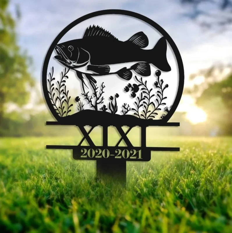 Personalized Fish Memorial Stake, Fish Pet Sign, Metal Stake, Fish Loss ...