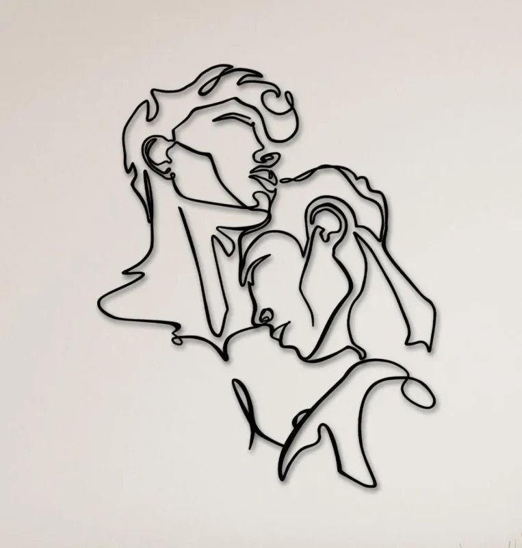Gay Couple Wall Art, Lgbtq Minimalist Line Art, Modern Masculine Men ...