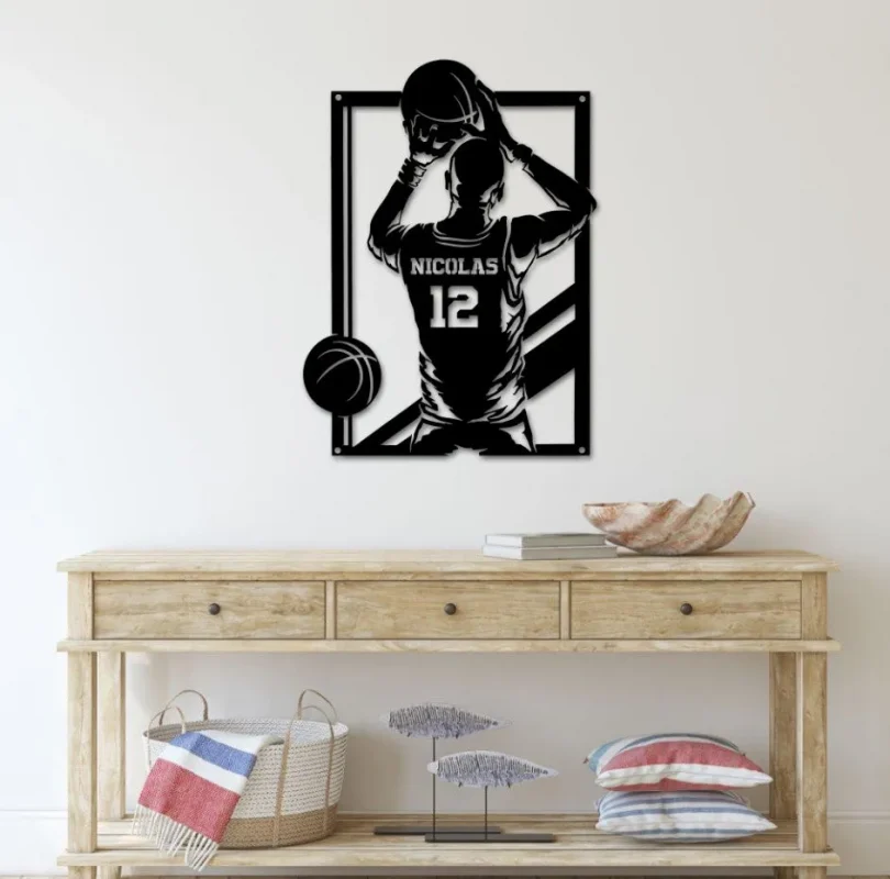 Custom Basketball Player Metal Sign, Basketball Decor, Basketball Metal ...