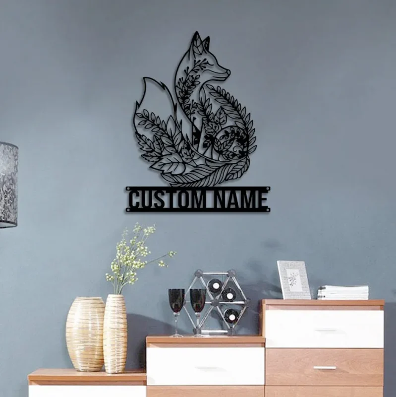 Custom Fox Metal Wall Art, Metal Fox Art, Fox Wall Decor, Fox Wall ...