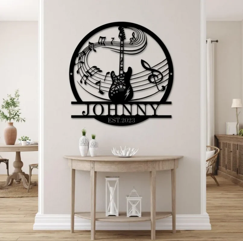 Guitar Metal Wall Art, Guitar Signs, Guitar Wall Hanging For Music Room ...