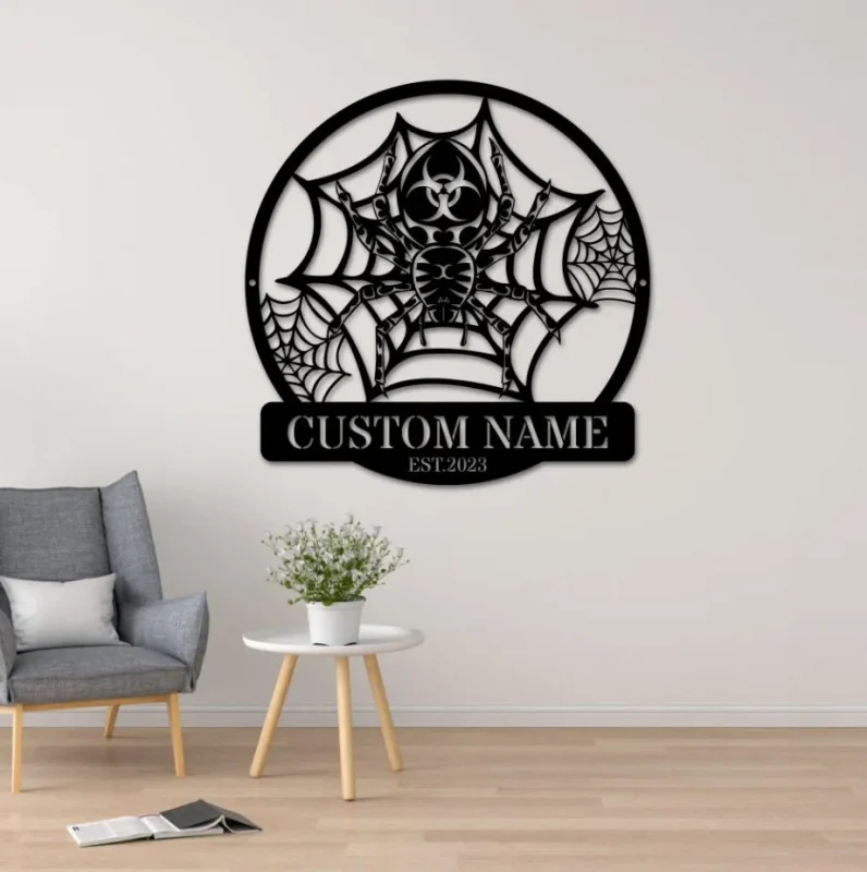 Custom Spider Metal Wall Art, Spider Sign, Personalized Spider Lover ...