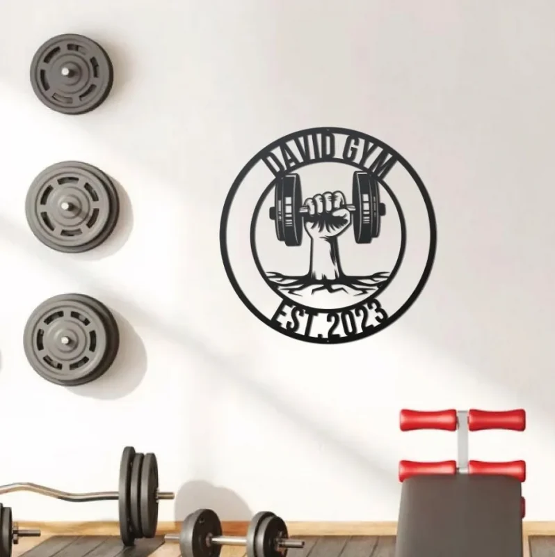 Gym Metal Sign, Gym Wall Art, Personalized Powerlifting Sport Metal ...