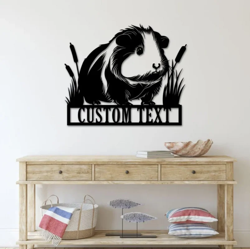 Guinea Pig Metal Sign, Custom Guinea Pig Wall Decor, Guinea Pig Farm ...