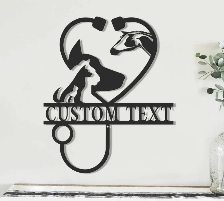 Veterinarian Metal Wall Art, Personalized Veterinarian, Custom Animal ...