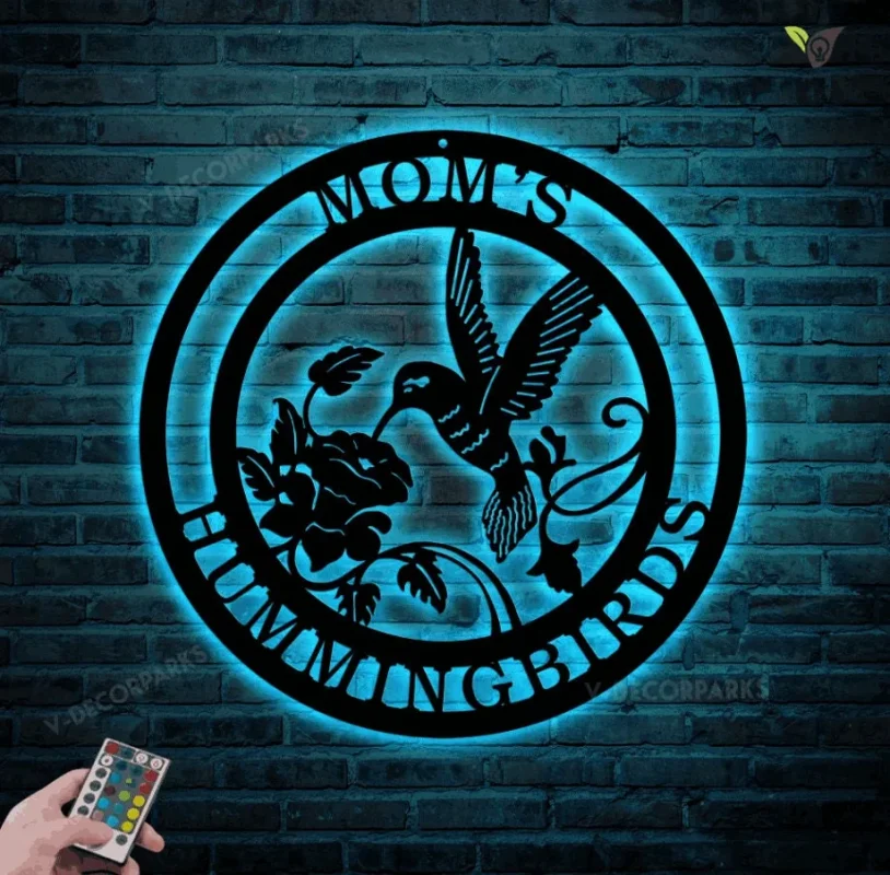 Custom Hummingbird Metal Sign With Led Lights, Personalized Hummingbird ...