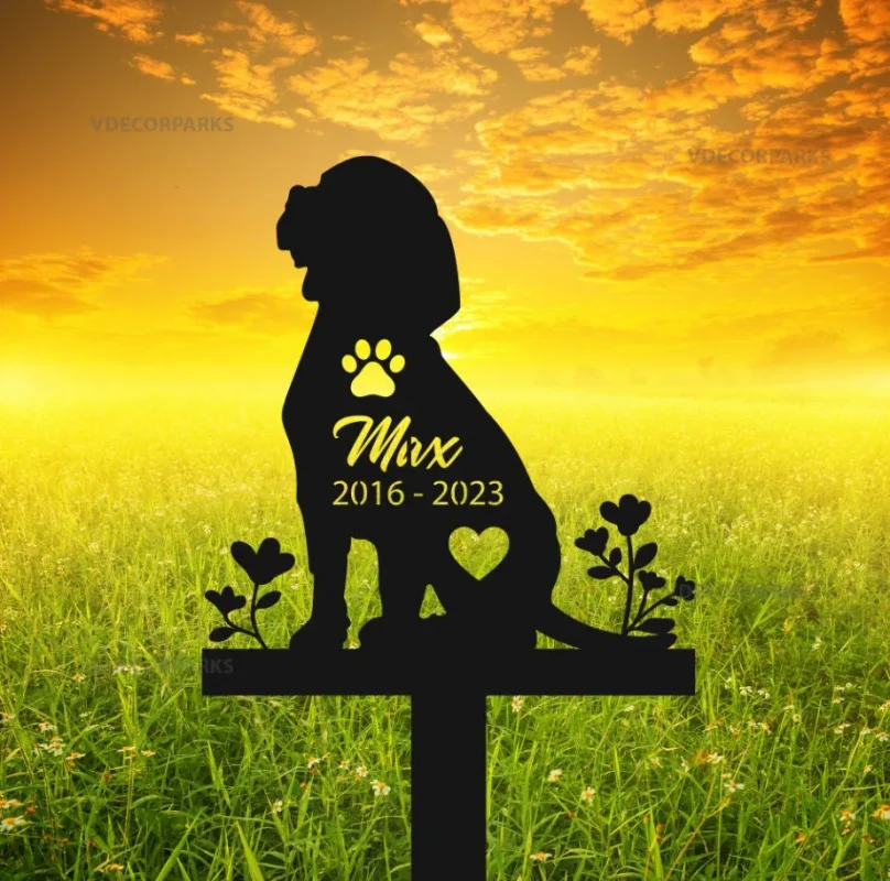 Personalized Dog Memorial Stake, Metal Stake, Beagle Loss, Sympathy ...
