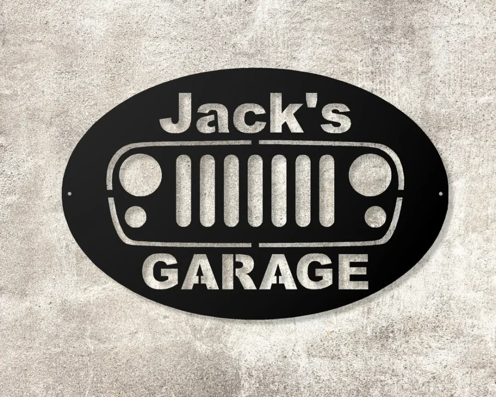 Personalized Zip Garage Name Sign, Metal Sign Wall Decor, Metal Sign ...