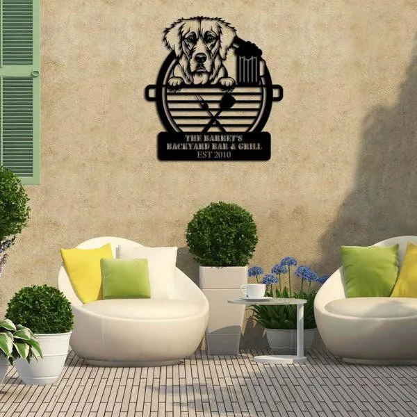 Dog Lovers Customized Name And Est Date Metal Wall Art Cut Metal Sign ...