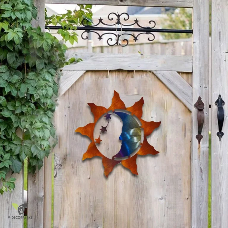 Sun And Moon Heat Coloring Steel Wall Art, Sun And Moon Vintage Plaque ...