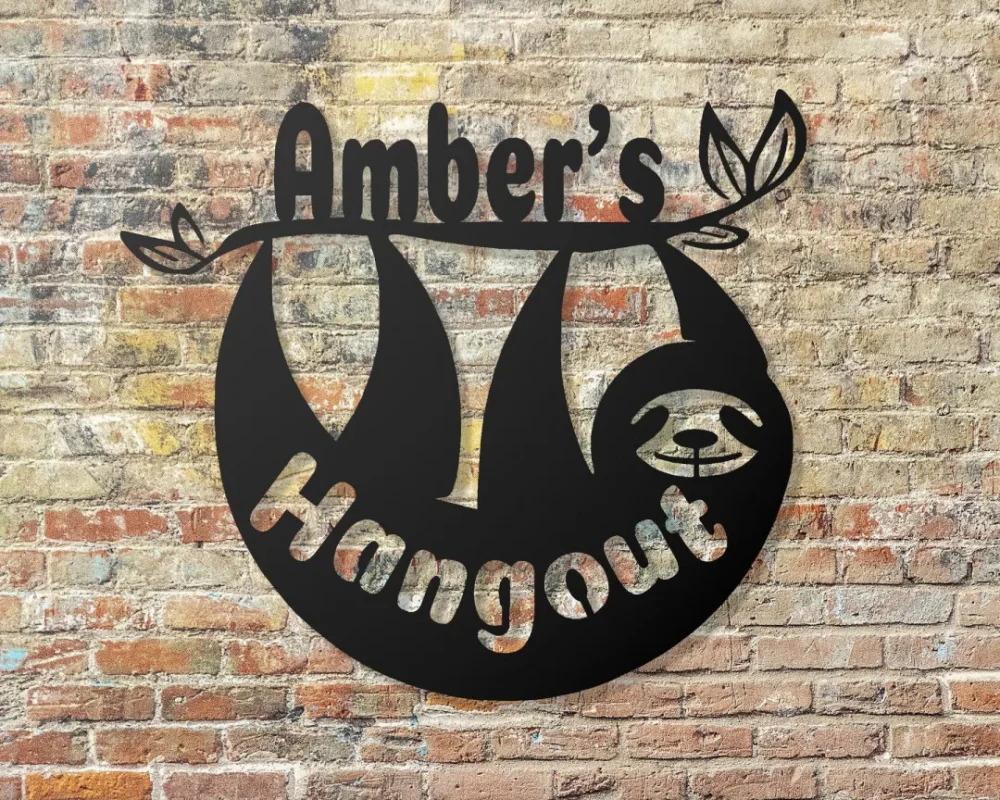 Personalized Sloth Sign Custom Family Name Metal Sign, Personalized ...