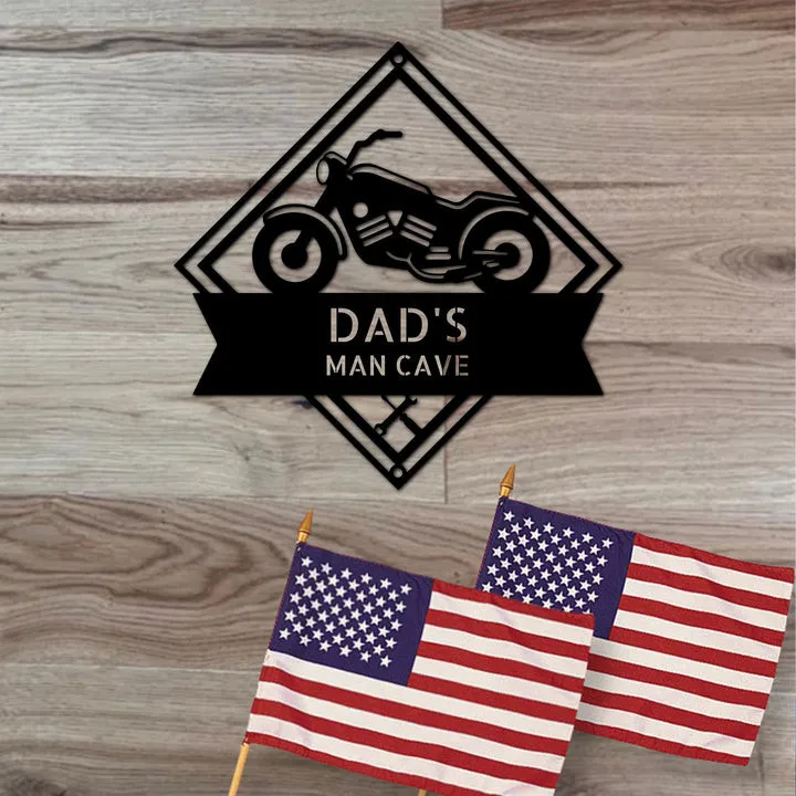 Personalized Motorcycle Biker Indoor Outdoor Steel Wall Sign, Cut Metal ...