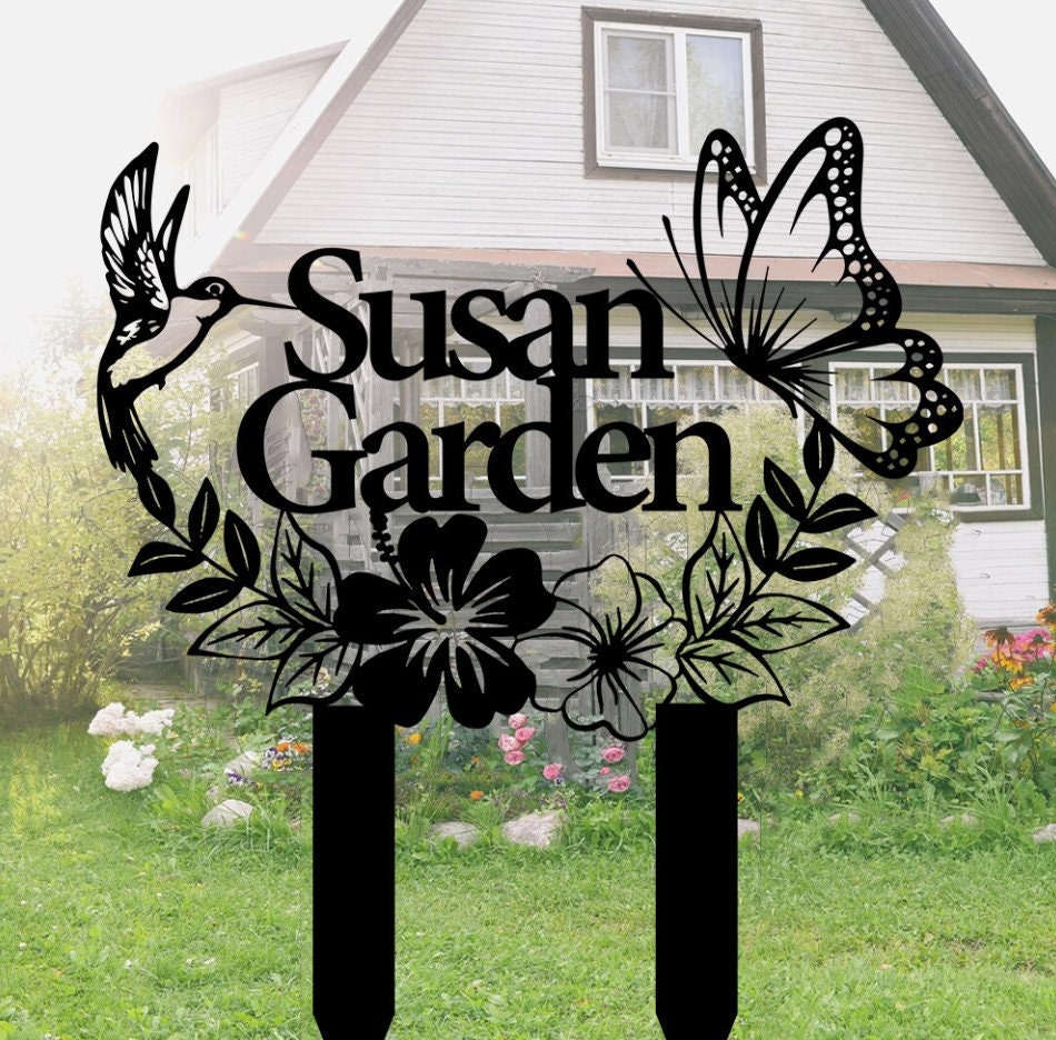 Custom Metal Garden Decor, Personalized Metal Garden Sign, Garden Decor ... Custom Metal Garden Decor, Personalized Metal Garden Sign, Garden Decor ...