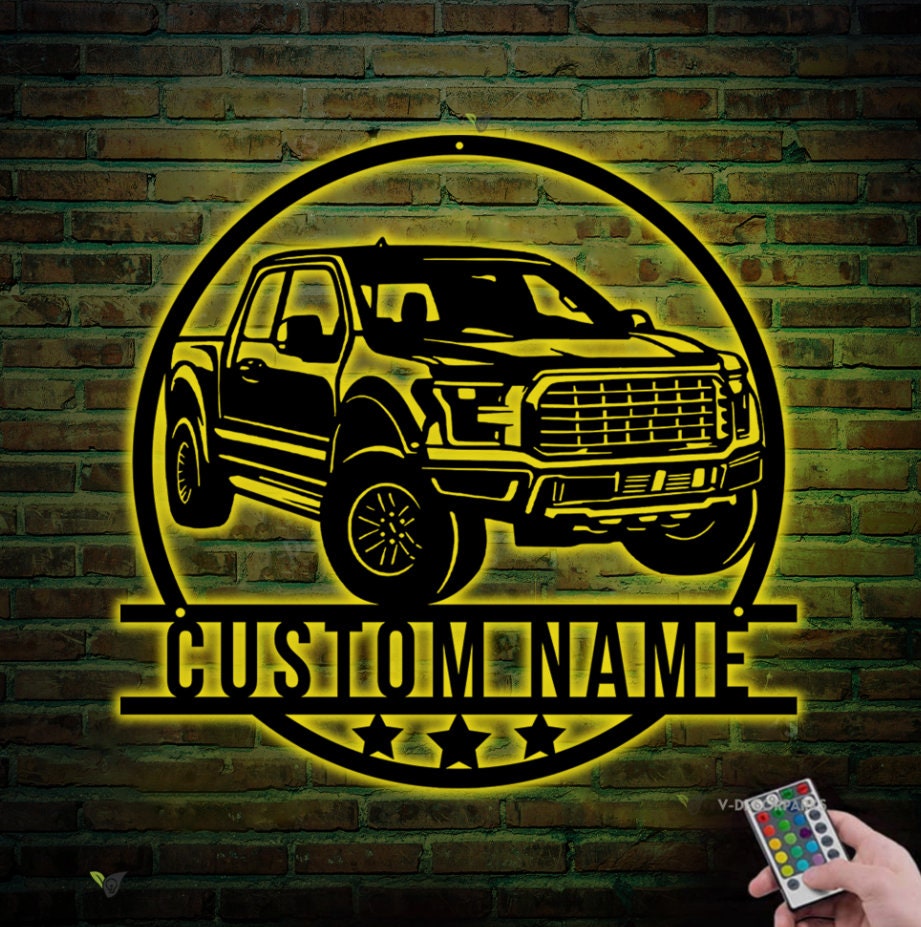 Custom Garage Metal Wall Art Led Light Personalized Classic Muscle Car ... Custom Garage Metal Wall Art Led Light Personalized Classic Muscle Car ...